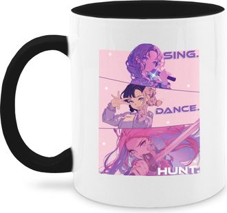 Shirtracer Tasse Tassen 325ml - Anime - Sing. Dance. Hunt. - Kostüm K-Pop Merch - 325 ml - Schwarz - anime-tasse kpop anime-tassen k pop demon hunters hunter