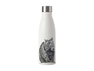 MAXWELL AND WILLIAMS Maxwell & Williams - Bouteille Isotherme Double Paroi en Inox 18/8, Dessin Fleuri de Wombat, Collection Marini Ferlazzo, 500 ml - Blanc