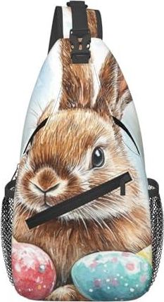 Generic Sac &agrave; dos &agrave; bandouli&egrave;re de voyage pour homme Motif lapins &eacute;closeurs