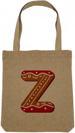 Fabulous Sac Shopping Tote Bag Aspect Lin - Z Zoe Zinedine Lettre Alphabet Pr&eacute;nom Fleur - Sac de Courses Toile Epaisse 360g Beige Naturel Cabas Port&eacute; Epaule So