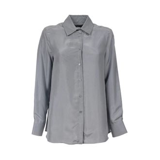 Max Mara Seidenhemd im ausgestellten Stil - - Blouses & Shirts - Damen - Grau - S