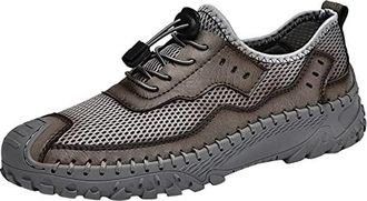 Generic Chaussures de randonn&eacute;e pour homme - Large - En maille respirante - Semelles antid&eacute;rapantes - R&eacute;sistantes - Chaussures de course basses &agrave; lacets - Bas