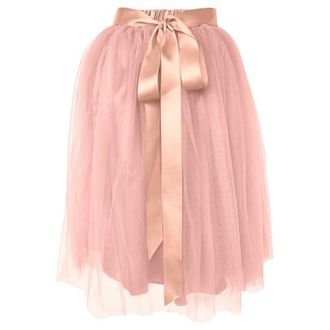 Generic Costume de f&ecirc;te 2026 - Jupe midi superpos&eacute;e pour une &eacute;l&eacute;gante superposition en maille tendance avec ourlet doux et fluide - &Agrave; porter au quotidien, ros