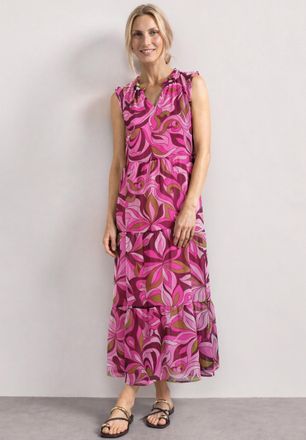 Street One Maxikleid STREET ONE, Damen, Gr. 34, EURO-Gr&ouml;&szlig;en, bunt (magenta dream), Stoff, Obermaterial: 100% Polyester. Unterkleid: 100% Modal, gebl&uuml;mt, comfort 