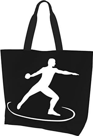 AOOEDM Discus Throw Ladies Canvas Tote Sac &agrave; provisions r&eacute;utilisable