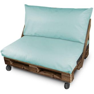 Happers Coussin pour palette Similicuir Ext&eacute;rieur Bleu Ciel Housse Si&egrave;ge 120x80x20 Sans Garnissage Bleu Ciel