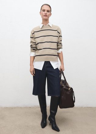 Mango Pull-over en maille à rayures gris clair/pastel - Femme - XS - MANGO