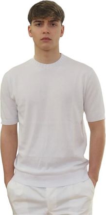 Barba Homme, Tops, Blanc, Taille: M T-Shirt &agrave; Col Rond