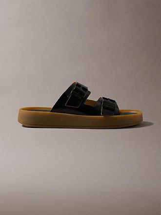 Calvin Klein Ck Milo - Leder-sandalen Mit Schnalle - Black/honey - Herren - EU 42