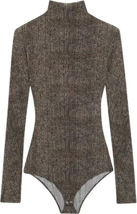 Maison Margiela Body imprim&eacute; chevrons - Femme - Tops - Brun - Taille: 38 FR