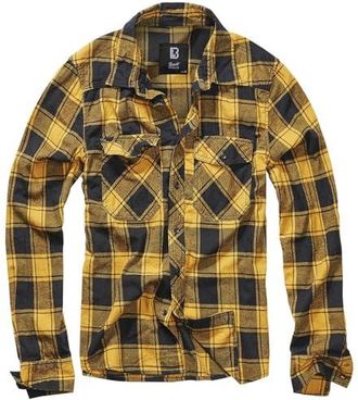 Brandit Chemise &Agrave; Carreaux Homme Chemise Manches Longues Noir/Jaune XXL