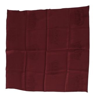 Dolce & Gabbana Mens Maroon Silk Crown Square Wrap Handkerchief Scarf Red