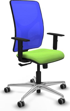 Piqueras y Crespo B&uuml;rostuhl aus Stoff mit 1D-Armlehnen, h&ouml;henverstellbare Lendenwirbelst&uuml;tze, ausgestattet mit 3 Positionen und Schneideschaum, Blau/Pistazie