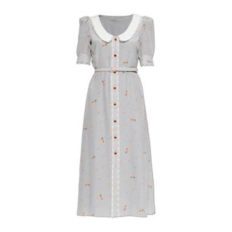 Alessandra Rich Floral-Print Silk Midi Dress - - Dresses - Damen - Grau - XS