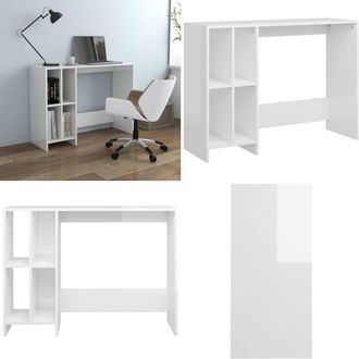 vidaXL Vidaxl - Computertisch Hochglanz-Weiß 102,5x35x75 cm Holzwerkstoff - Computertisch - Schreibtisch - Homeoffice - Arbeitsplatz - Weißer Schreibtisch