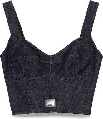 Dolce & Gabbana Top aus Denim - Blau