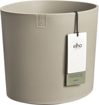 ELHO Eden 30 - Blumentopf für Innen und Außen - 100% Recyceltem Plastik - Ø 28.2 x H 27.9 cm - Grau/Sanftes Taupe
