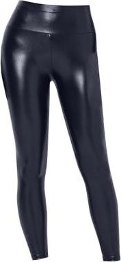 Generic Legging aspect cuir grande taille en V dos en cuir synthétique pour femme Scrunch Butt Lifting V Cut Shape Ruched Squat Proof Leggings Light Biker Jac