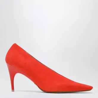 Balenciaga Duchesse Pumps 90 mm aus Ziegenvelours in Tangerine