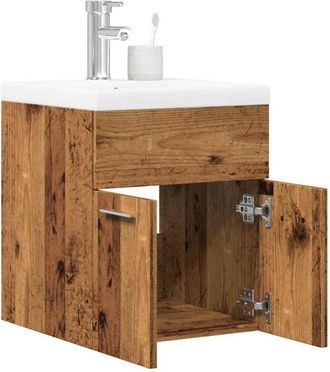 vidaXL 2-tlg. Badm&ouml;bel-Set Altholz-Optik Holzwerkstoff vidaXL