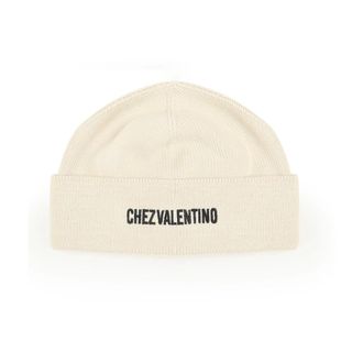 Valentino Garavani Homme, Accessoires, Blanc, Taille: ONE Size Chapeaux en laine brodée, couleur crème, Italie