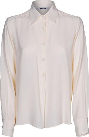 Mauro Grifoni Femme, Blouses et Chemises, Beige, Taille: 40 FR Chemise Classique &agrave; Col Polo