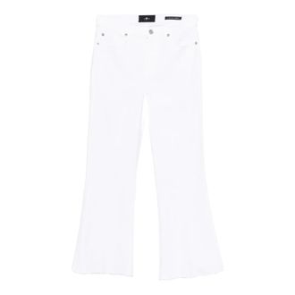 7 For All Mankind Cropped Dojo Raw Cut Flared Jeans - - Jeans - Damen - Wei&szlig; - W28