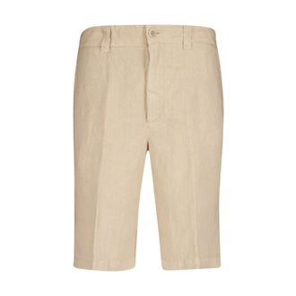 120% Lino Homme, Shorts, Beige, Taille: 3XL Beige Linen Bermuda Shorts