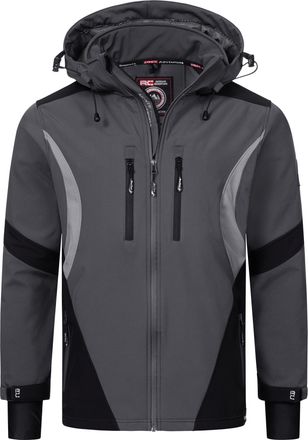 Rock Creek Herren Softshell Jacke Outdoor Jacke Windbreaker &Uuml;bergangsjacke Anorak Kapuze Regenjacke Winterjacke Herrenjacke Jacket H-345 Dunkelgrau 2XL