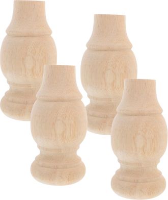 Soimiss 4 St&uuml;ck Massive Runde M&ouml;belf&uuml;&szlig;e aus Robustem Vollholz Stabile Sofabeine als Ersatz f&uuml;r Couch und Schrank Einfache Montage Langlebige Holzsockel f&uuml;r Vi