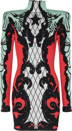 Balmain Femme, Robes, Multicolore, Taille: 36 FR Baroque Jacquard Dress