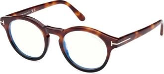 Tom Ford unisex, Accessoires, Brun, Taille: 49 MM Round Optical Frame