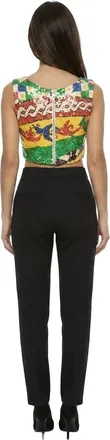 Dolce & Gabbana Womens Multicolor Polyester Sleeveles T-Shirt