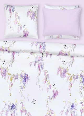 Christian Fischbacher Bettwäsche Purple Rain weiss