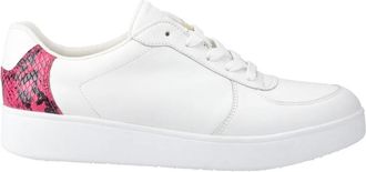 FitFlop Damen Sneaker, Schlangenmuster, Leder (Wei&szlig;/Himbeere)