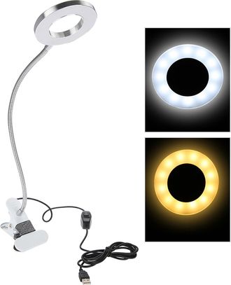 Sonew USB Make-up Tätowierung LED Lampe Beauty Tischlampe mit Clamp für Microblading Augenbraue/Eyeliner, Zuhause und Salongebrauch (weißes Licht/warmes Lic