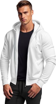 OZONEE Herren Hoodie Sweatjacke Kapuzenpullover Sweatshirt Farbvarianten Kapuzenjacke Kapuzenpulli mit Rei&szlig;verschluss Langarm Sport Style Casual Fitness Trai