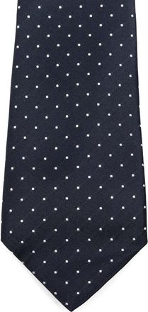 Canali Polka-Dot Silk Necktie - Navy
