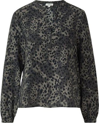 s.Oliver Langarmbluse Bluse Langarmbluse aus Viskosemix mit Leo-Print