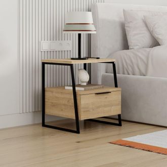 Decortie Decortie Pal Table de nuit moderne multifonctionnelle Ch&ecirc;ne