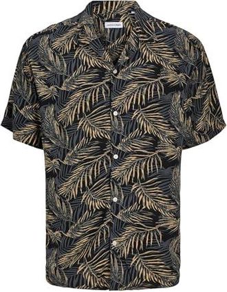 Jack & Jones Jjejeff Tropical AOP Resort Shirt Sn Pls Chemise à Manches Courtes, Noir, 3XL Grande Taille Hommes
