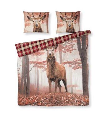 Papillon Hirvi Flanel Bettbezüge, Baumwolle, Rot, 200 x 200/220 cm