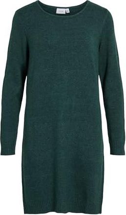 Vila Vila Robe en Tricot à Manches Longues pour Femme, Pins Ponderosa, S
