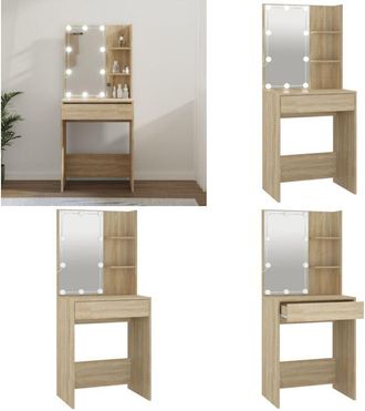 vidaXL Schminktisch mit led Sonoma-Eiche 60x40x140 cm - Schminktisch - Schminktische - Home & Living - Braun
