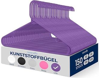 SereneLife Kleiderhaken Violett, Kleiderbügel Kunststoff für Kinder & Erwachsene, Platzsparende Bügel für Röcke, Hosen & Anzug, Kleideraufbewahrung & Organisatio