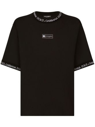Dolce & Gabbana t-shirt en coton &agrave; logo imprim&eacute; - Noir