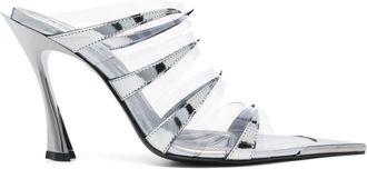 MUGLER Fang Sandalen aus Chrom 90mm - Silber