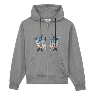 GCDS Graphic-print Zip Hoodie - - Sweatshirts & Hoodies - Herren - Grau - S
