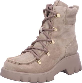 Paul Green 8237-00 Schn&uuml;rstiefel Rauleder Damen in beige - Gr. 38