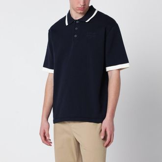 Maison Kitsun&eacute; Navy blue Comfort-Fit cotton polo shirt